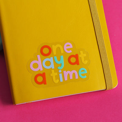 One Day at a Time Clear Sticker – Nutmeg and Arlo
