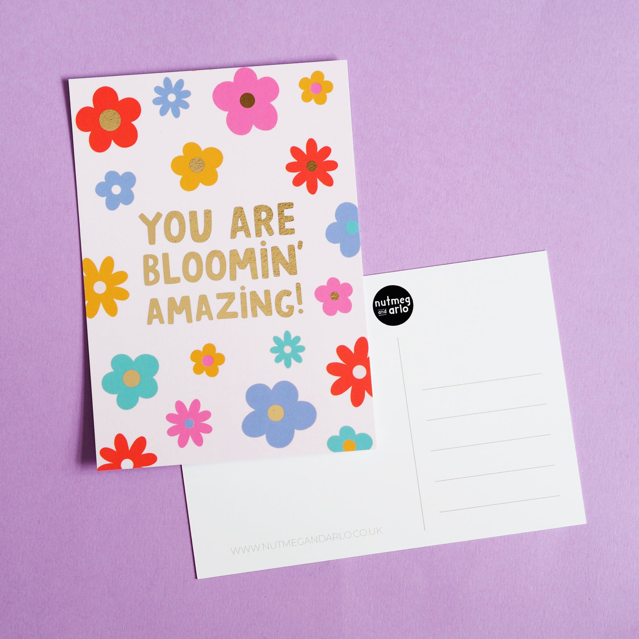 You're Bloomin Amazing Postcard – Nutmeg and Arlo