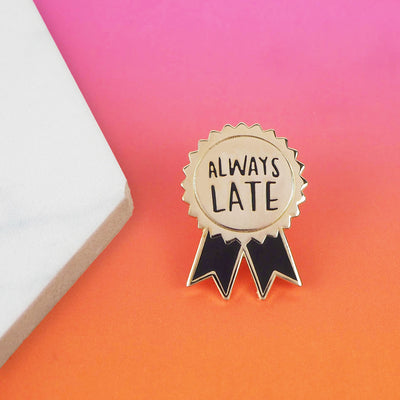 Always Late Enamel Pin – Nutmeg and Arlo